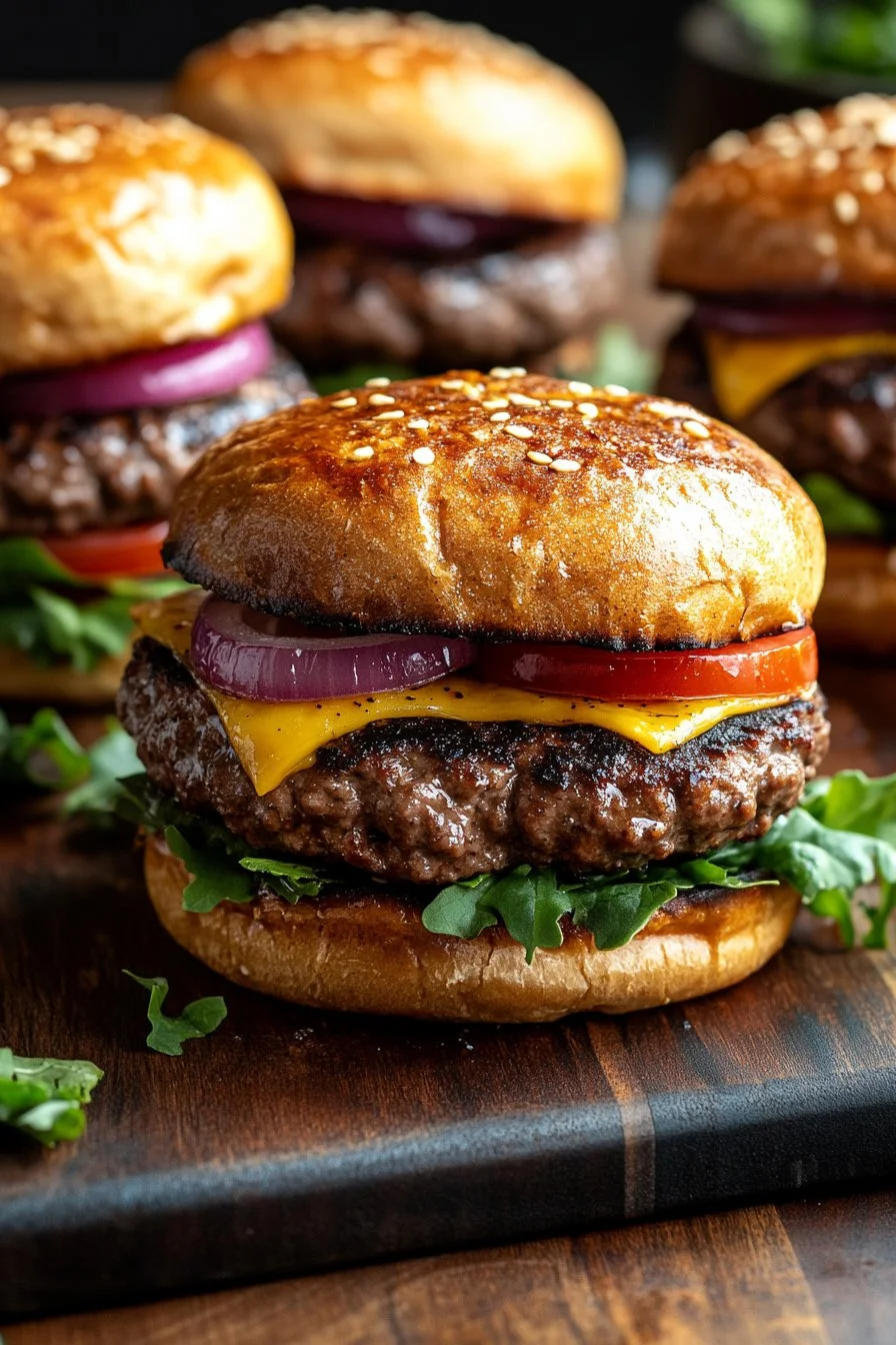 Hamburgers à l'air fryer