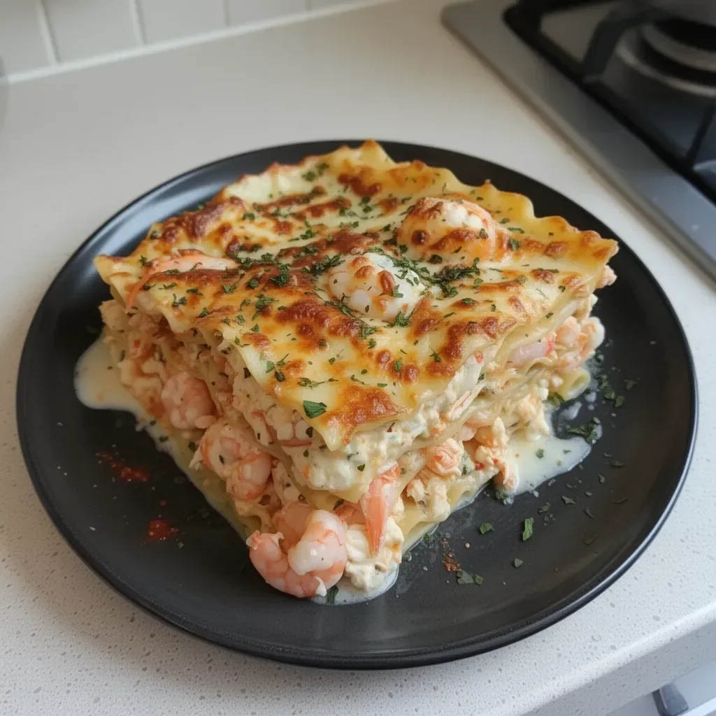 Lasagne Délice de Fruits de Mer avec Crevettes et Crabe